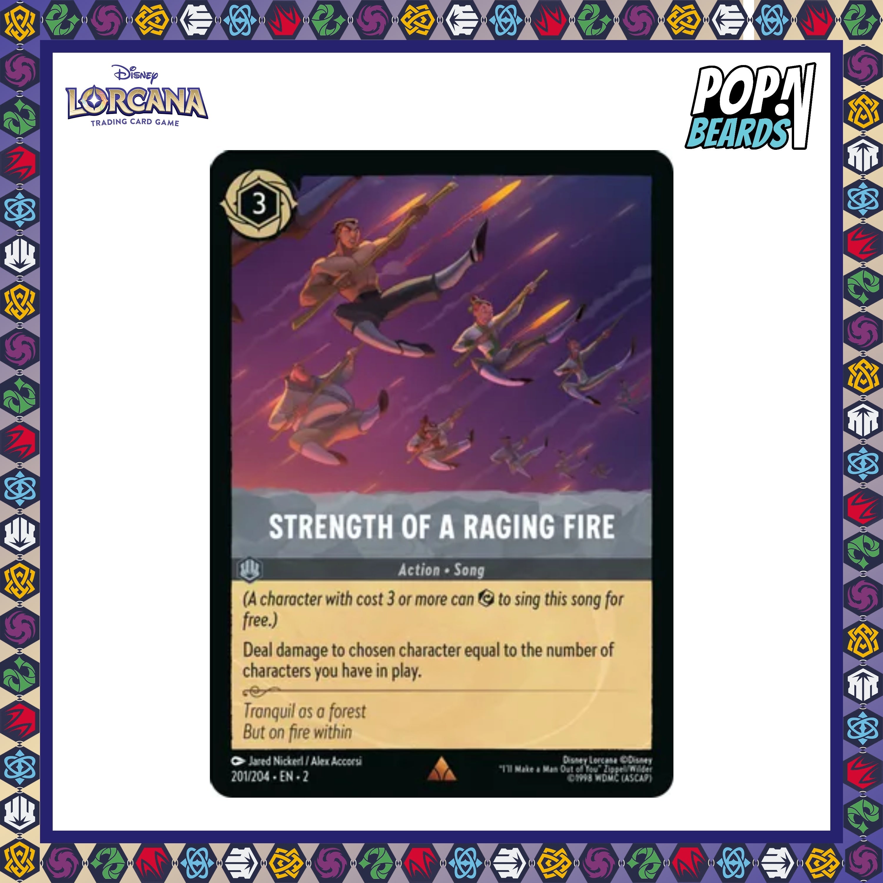 Disney Lorcana: ROTF, 201/204 Strength of a Raging Fire (R) – Super ...