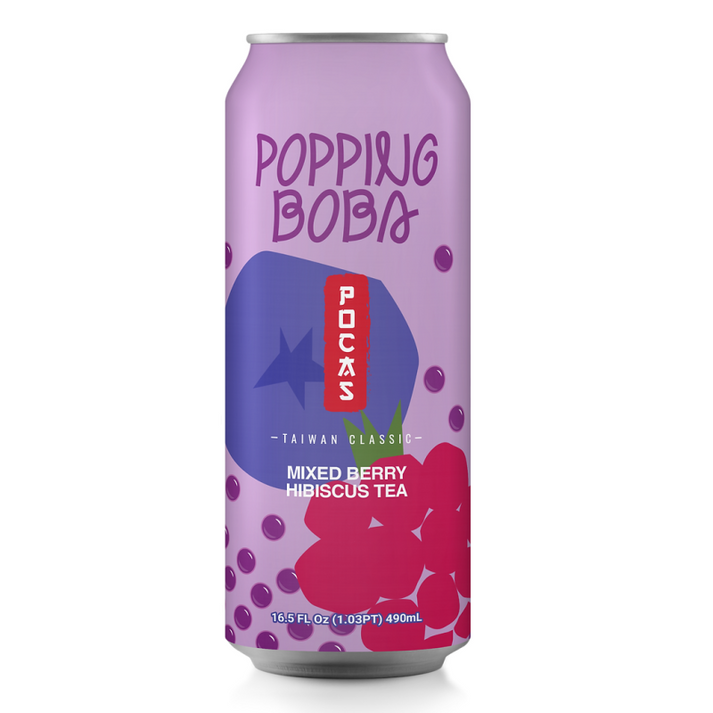 Bubble Tea - Popping Boba - Mixed Berry, Hibiscus Tea 490ml Super Anime ...