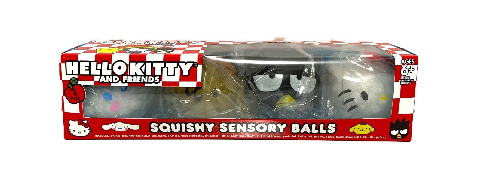 Sanrio Hello Kitty Kuromi & Friends Squishy Sensory Bead Balls 4-Pack ...